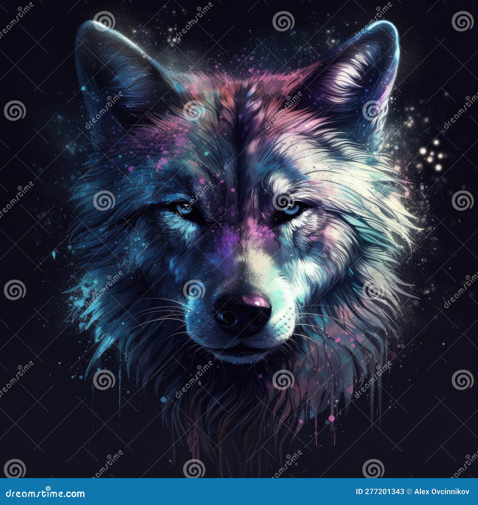 Galactic Glass Face Illustration on Black Background for Creative ...