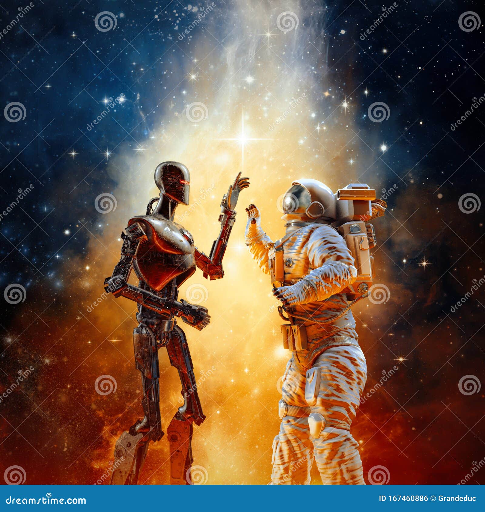 Galactic high five stock illustration. Illustration of exploration ...