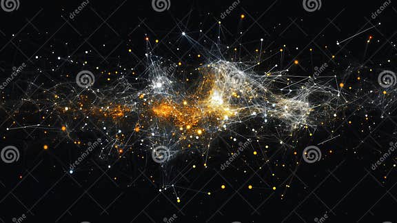 Galactic Network Visualization Digital Space Abstract Art Cosmic Environment Panoramic View ...