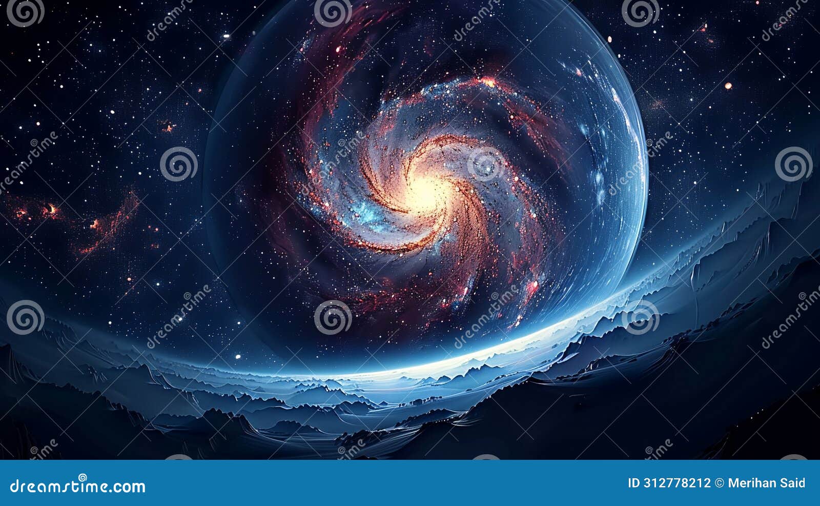 Galactic Night Sky Astronomy and Science Combined, AI Generative Stock ...