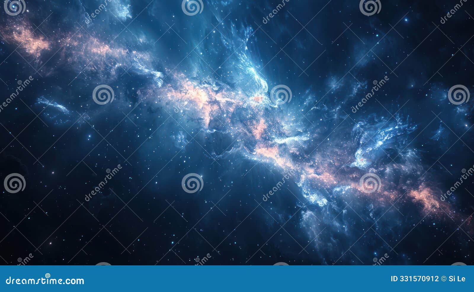 Galactic Night Sky Background with Starry Space Stock Illustration ...