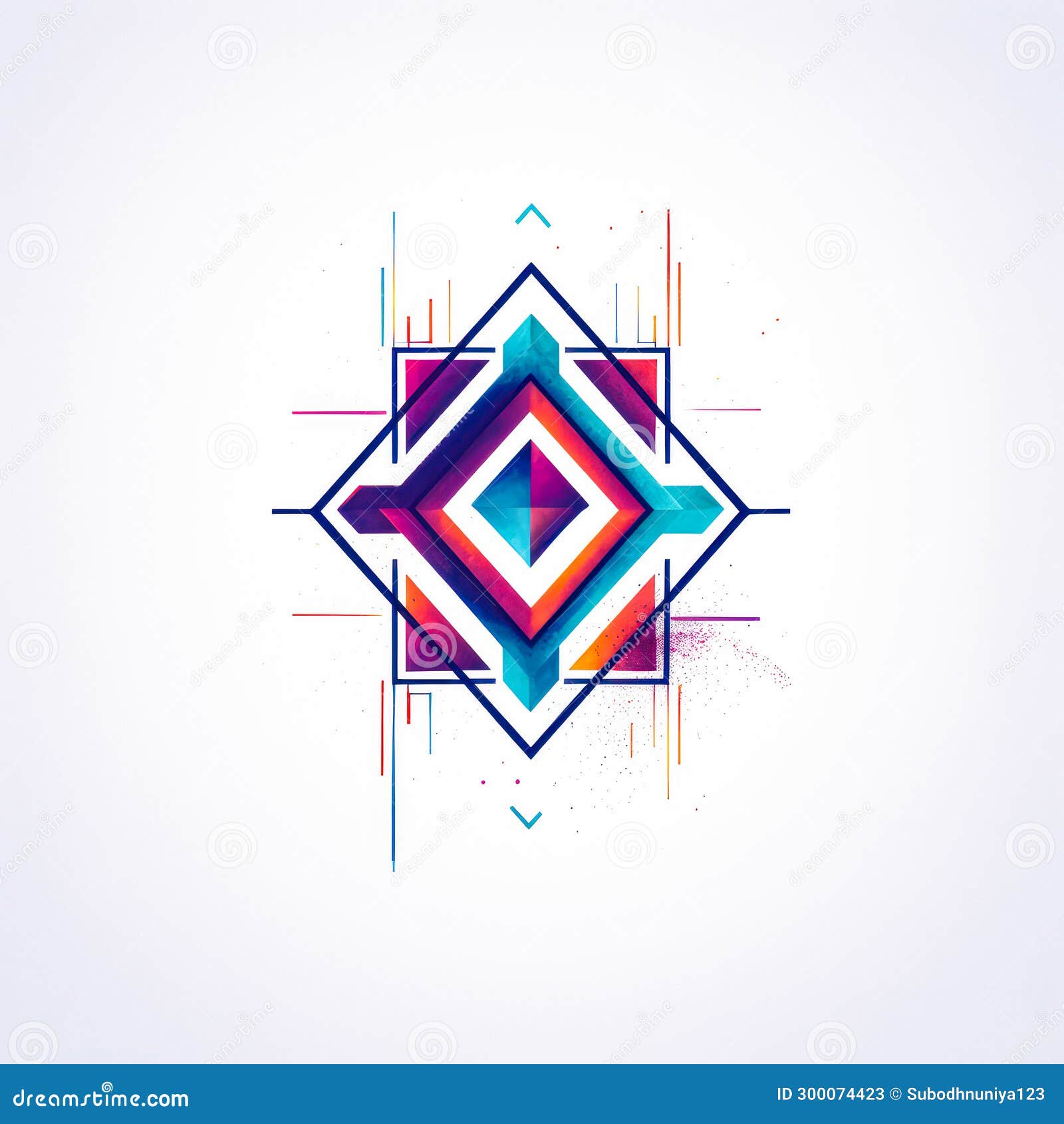 Galactic Retro Art with Starry Night and Geometric Elements Stock ...