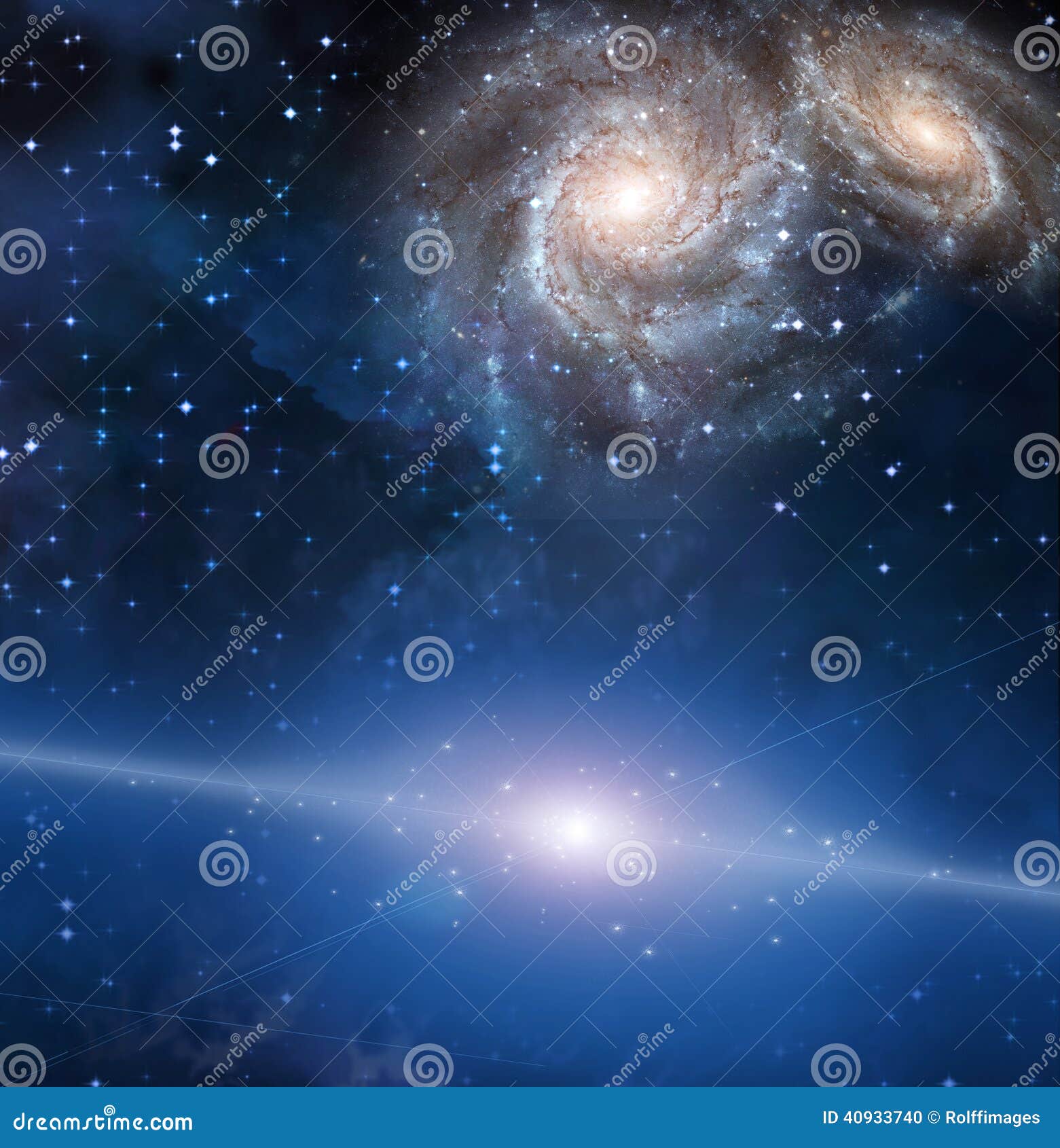 Galactic Space Background 3D Earth Vector Illustration | CartoonDealer ...