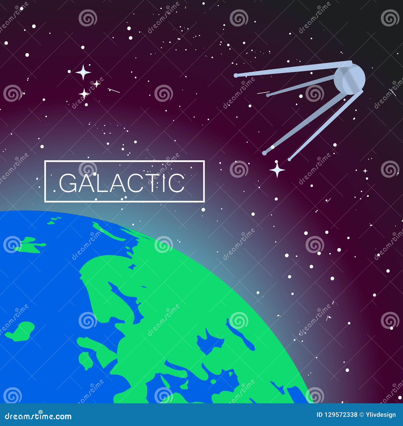 Galactic Space Concept Background, Flat Style Stock Vector ...