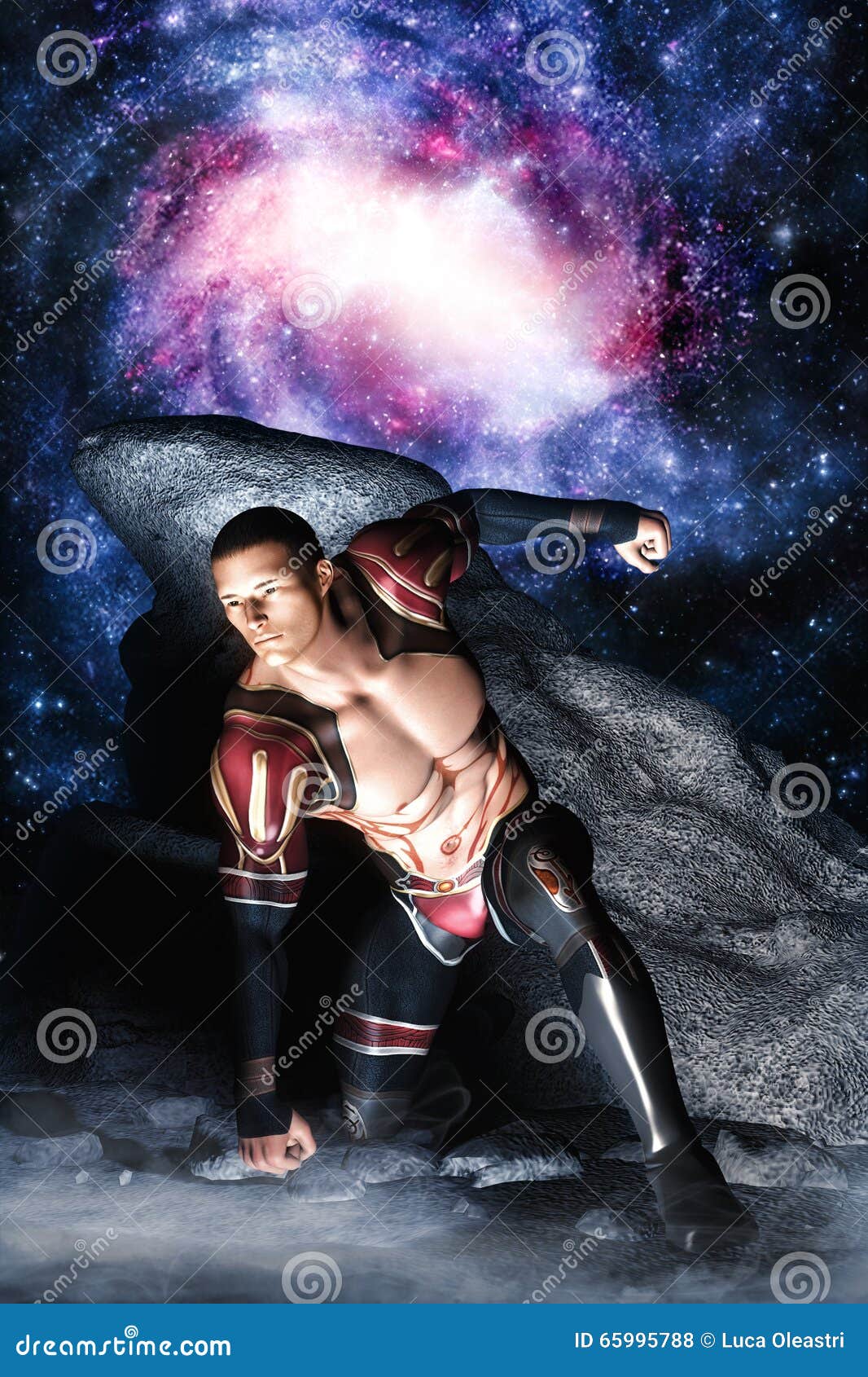 Galactic space hero stock illustration. Illustration of missile - 65995788