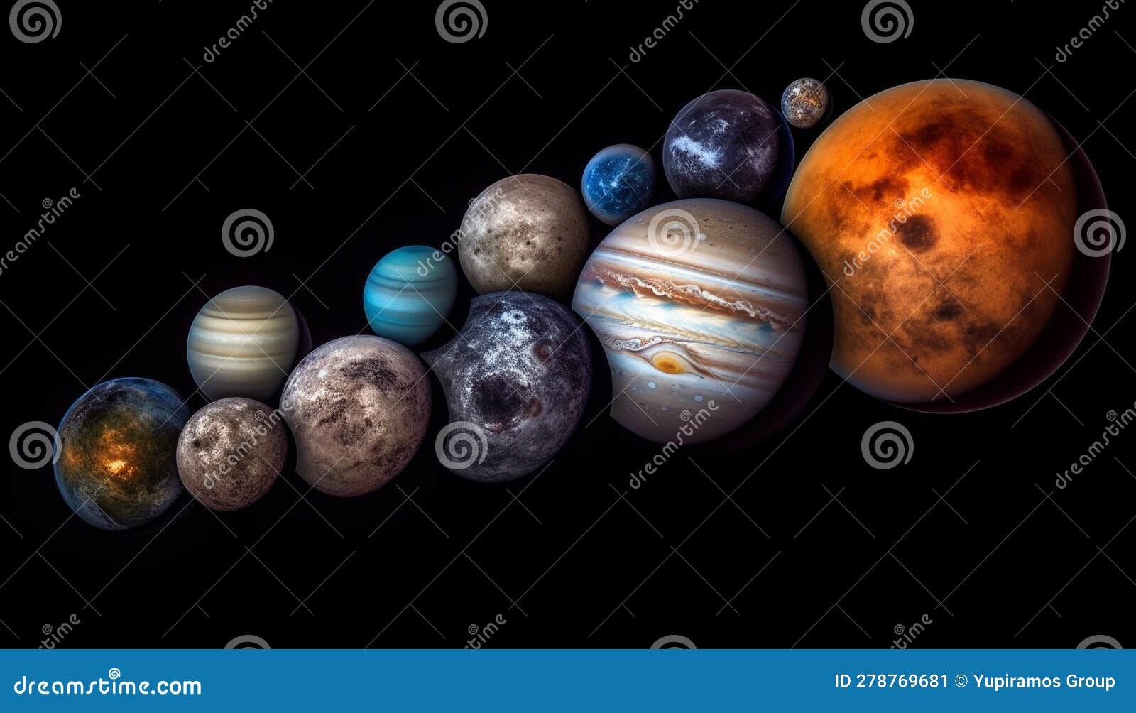 Galactic Sphere Orbits Planet in Multi Colored Nebula Fantasy Generated ...