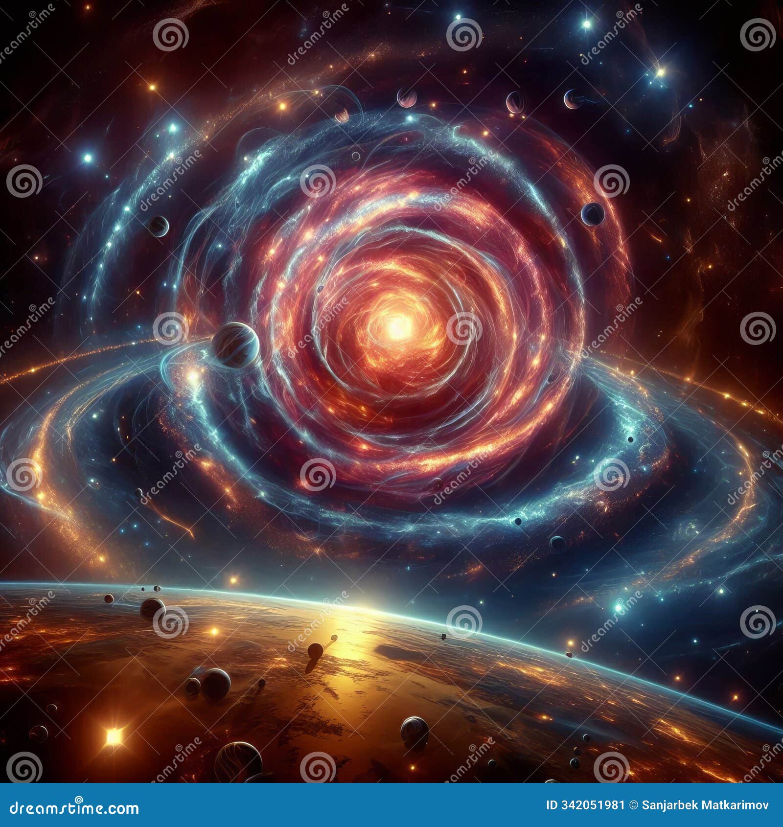 Galactic Synchronization Every Galactic Rotations A Nebula Glows Royalty-Free Stock Photo ...