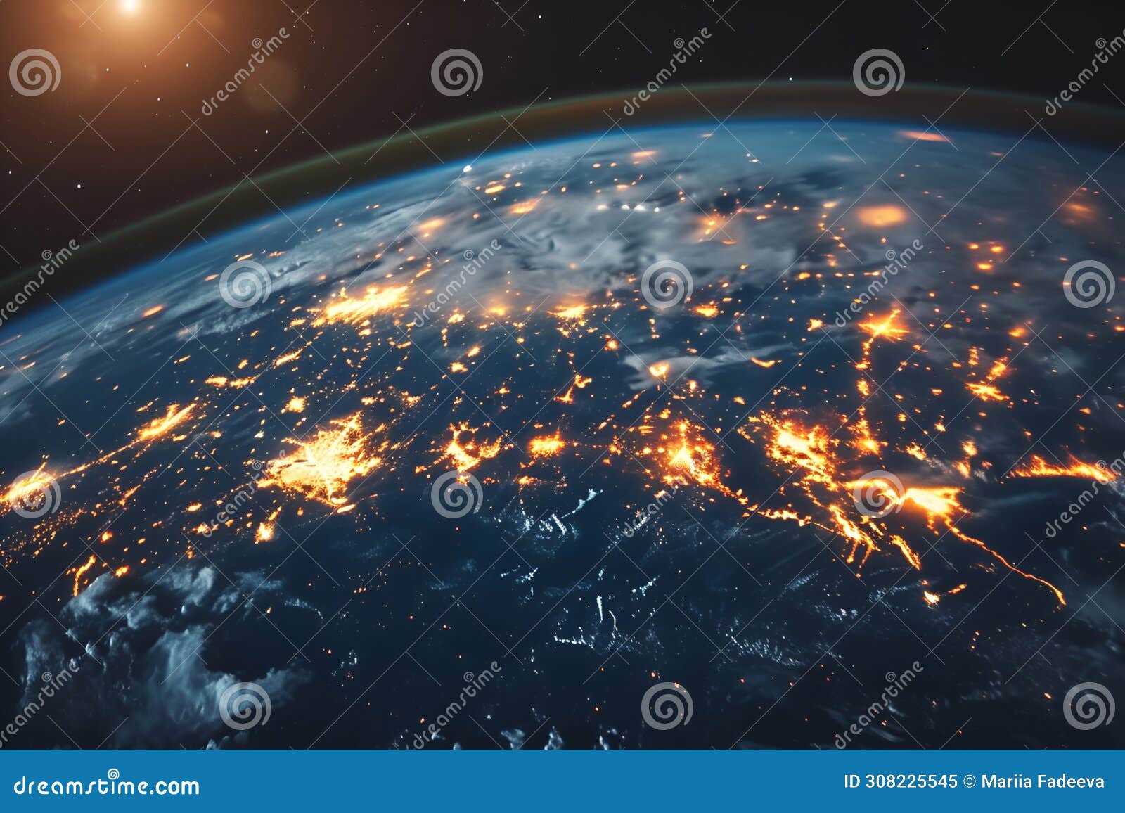 Galactic System with Sun Shining. Stock Image - Image of sunlight, blue ...