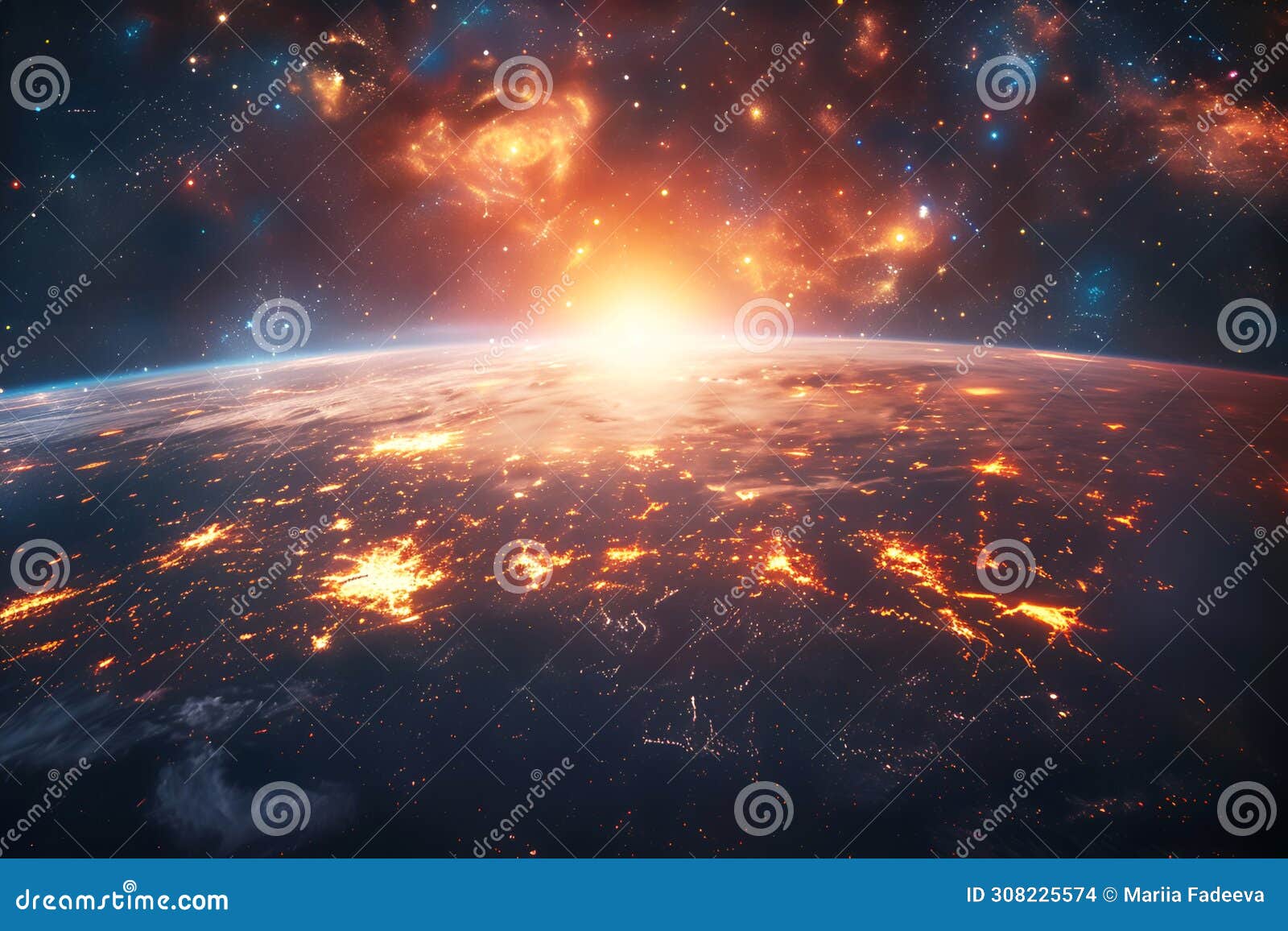 Galactic System with Sun Shining. Stock Photo - Image of shining, orbit ...