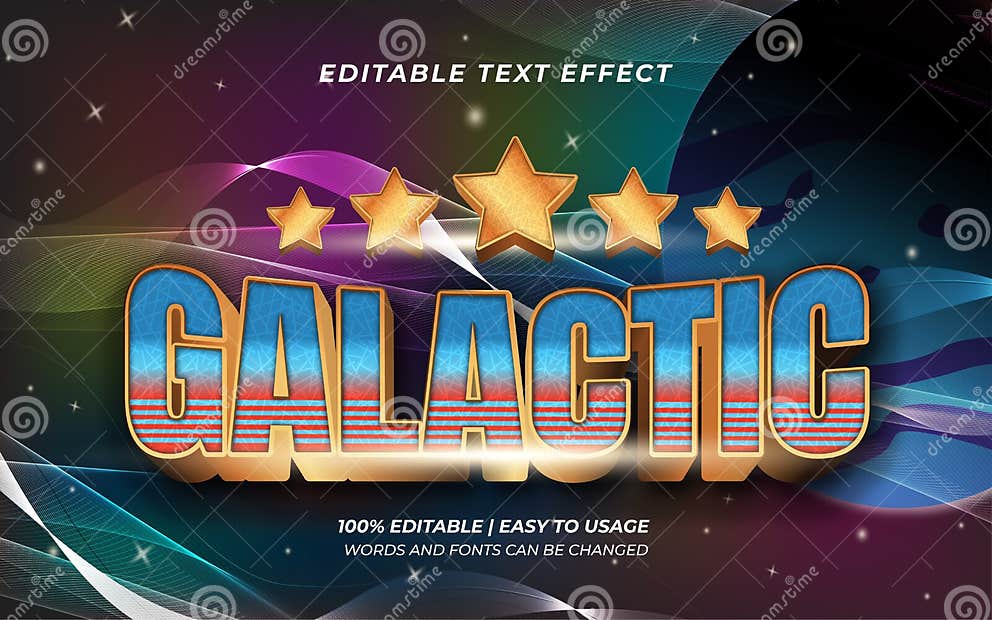 Galactic Text Effect with Editable Bold Style Stock Vector ...