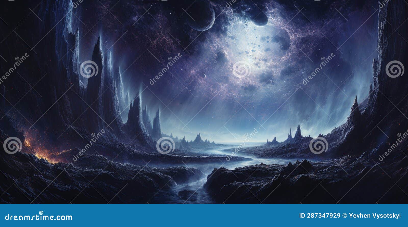 Galactic Waterfall an Amazing Space Landscape Depictin_006 Stock ...