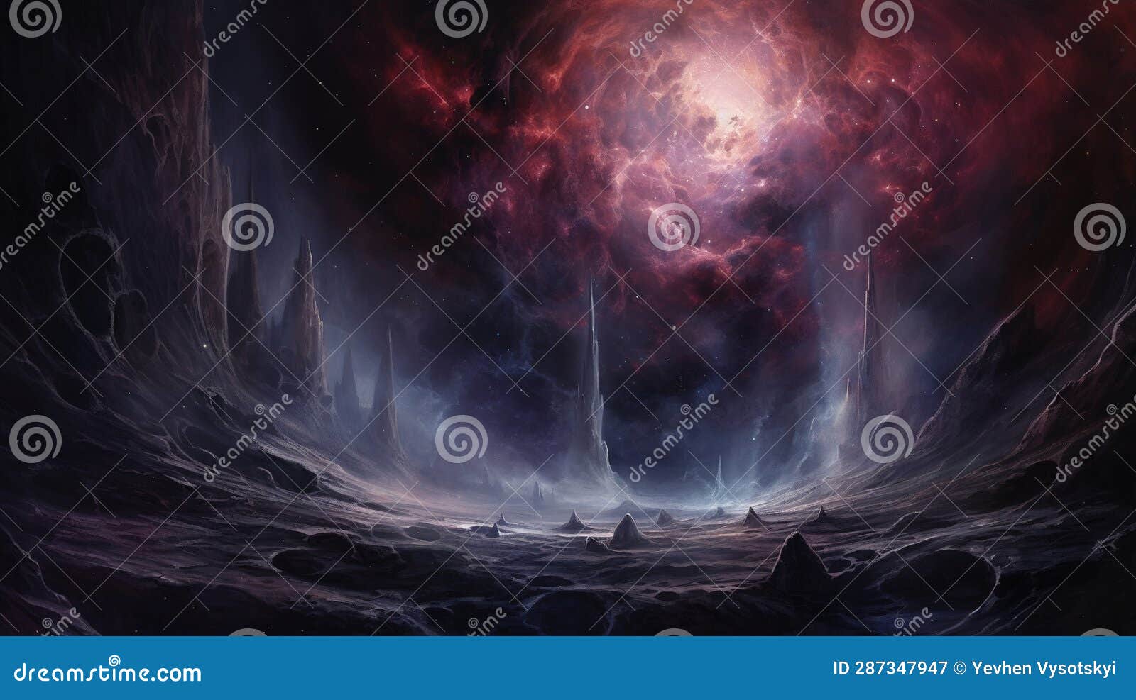 Galactic Waterfall an Amazing Space Landscape Depictin_005 Stock ...