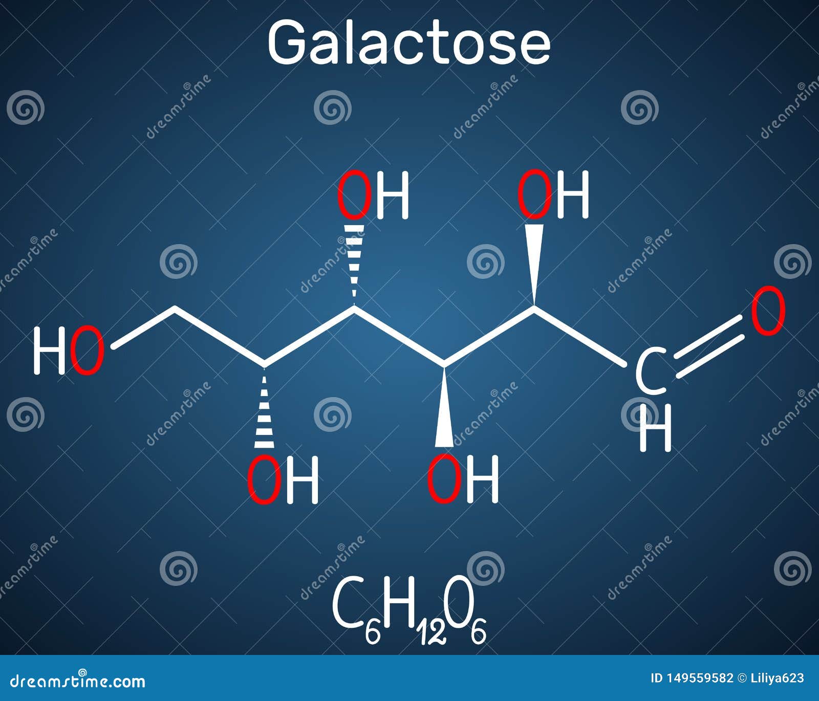 Glucose Molecule Linear Form Structural Chemical Formula