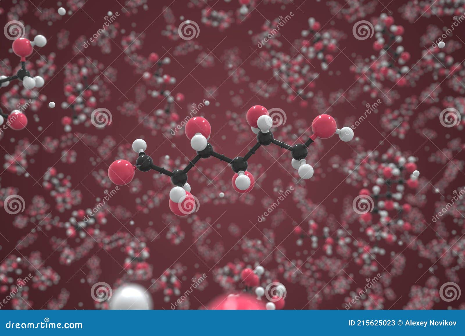Galactose Molecule, Scientific Molecular Model, 3d Rendering Stock ...