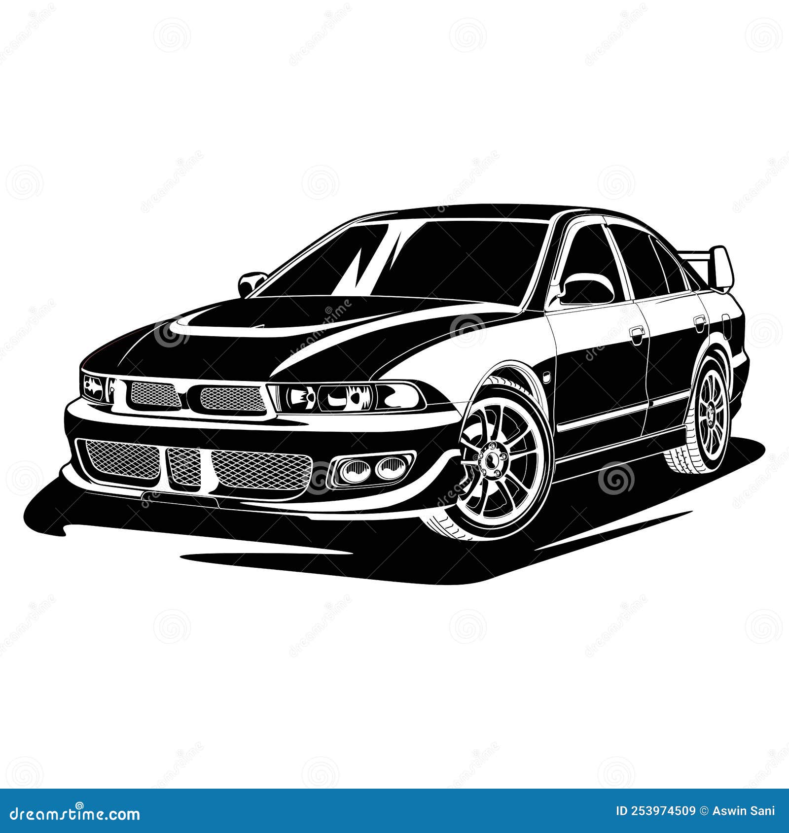 Galant VR4 Car Illustration Stock Vector - Illustration of drive ...