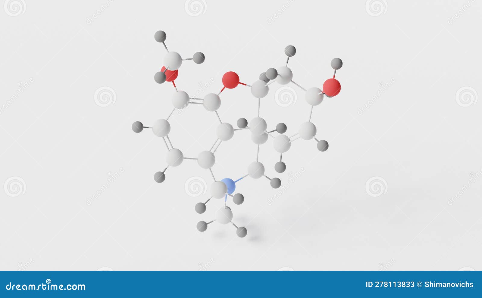 Galantamine Molecule 3d, Molecular Structure, Ball and Stick Model ...