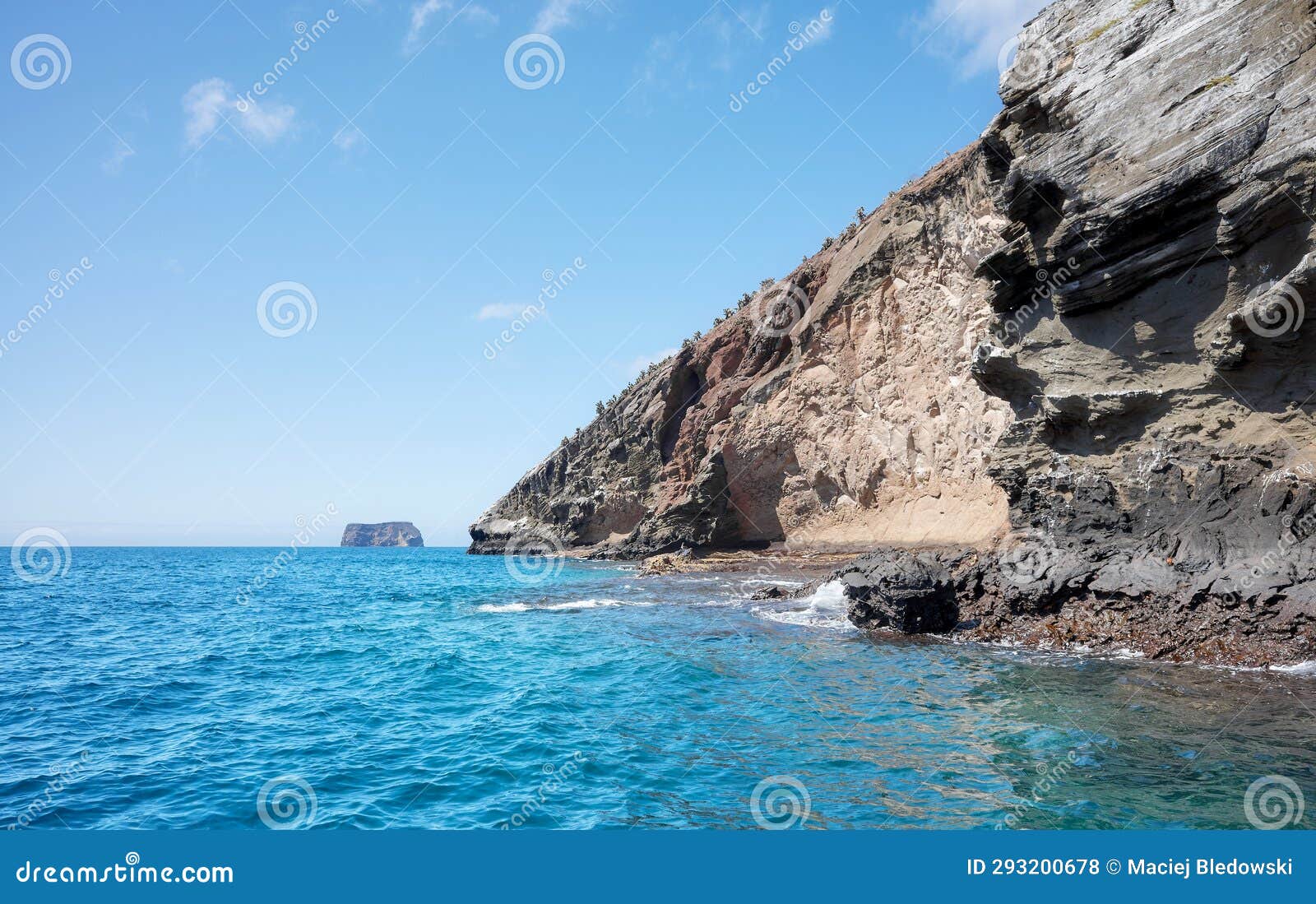 Galapagos Island Cliff Seen from the Water, Ecuador Stock Photo - Image ...
