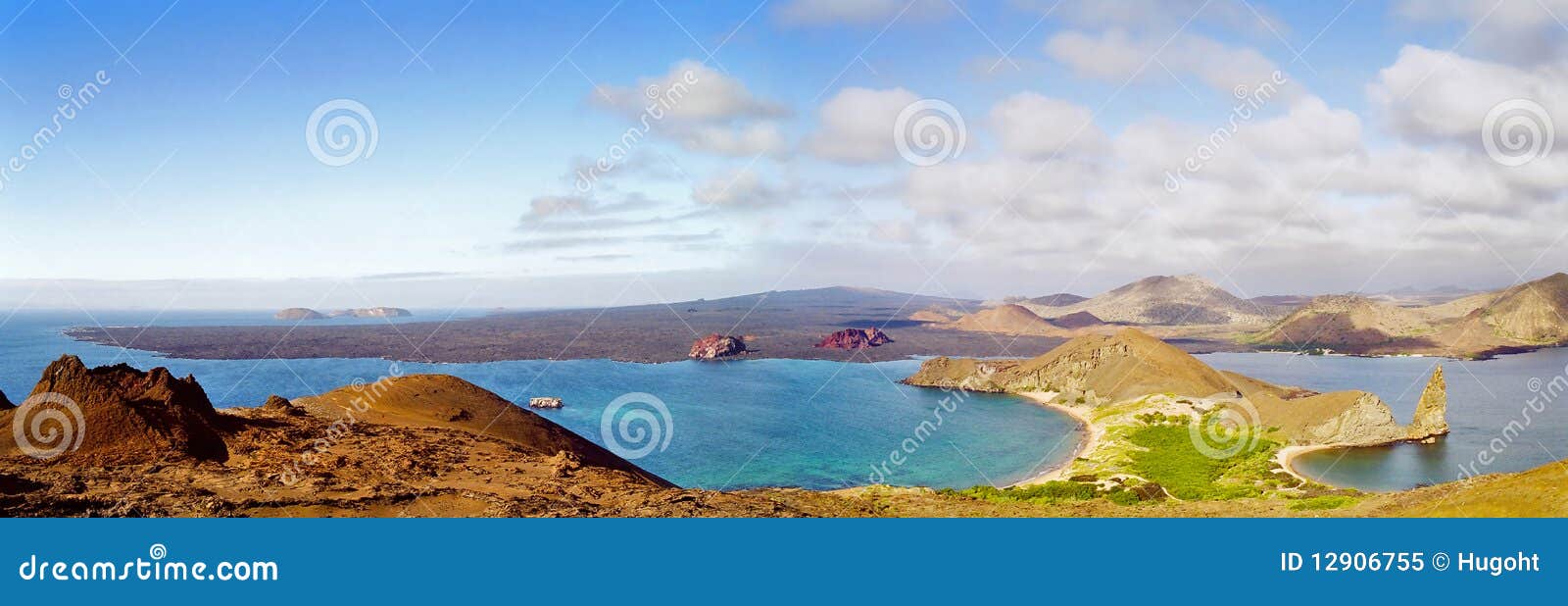 Galapagos Islands panorama stock image. Image of green - 12906755