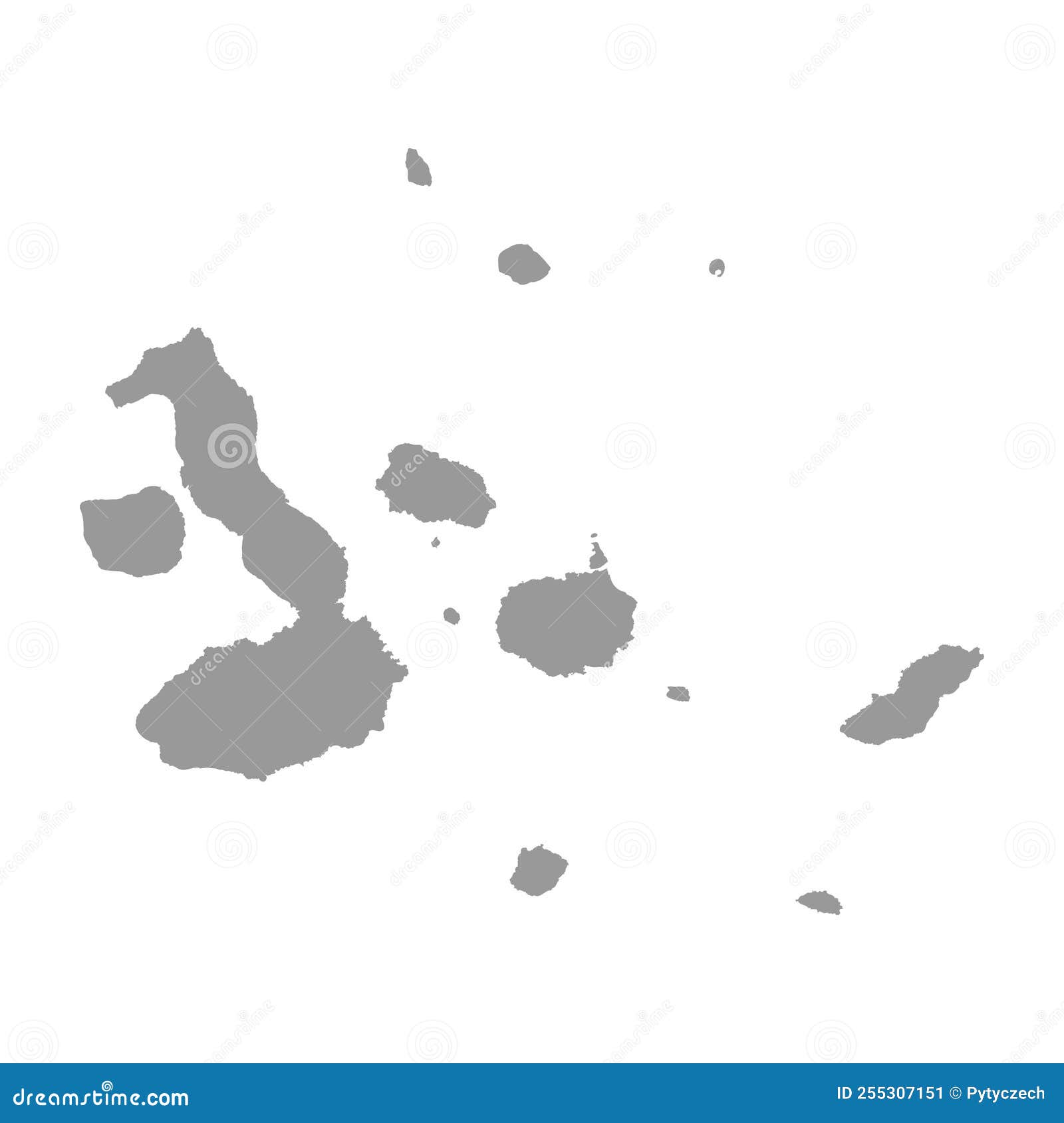 Galapagos Islands Vector Map Solid Silhouette Stock Vector ...