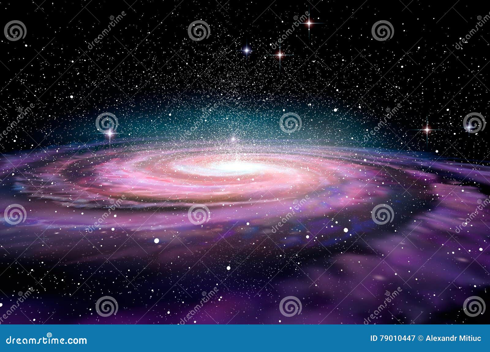 Galassia a Spirale Nello Spazio Profondo, Illustrazione di Stock ...