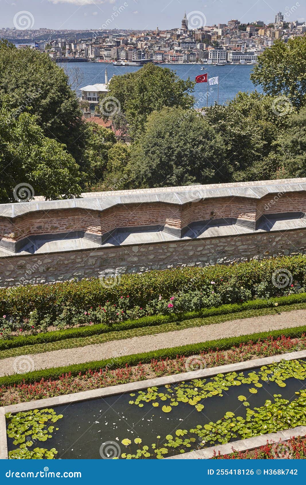 Galata Tower and Bosphorus Strait from Topkapi Palace. Istanbul, Turkey ...