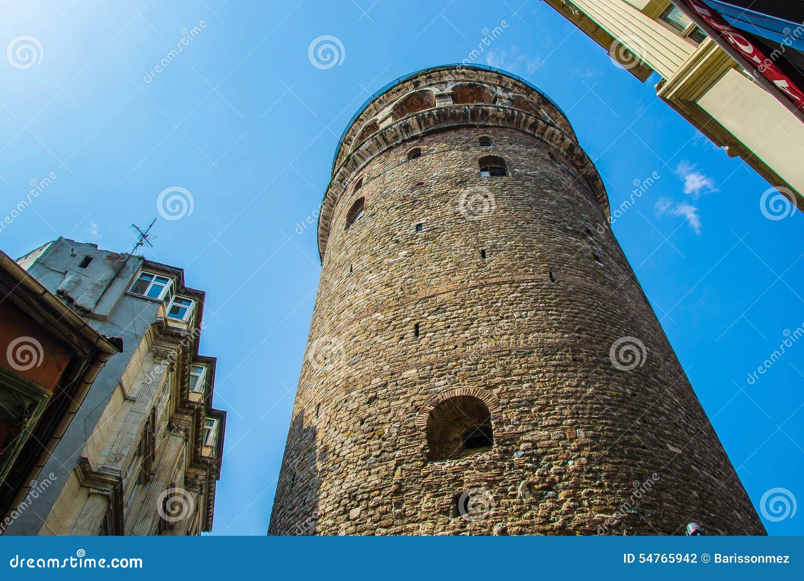 Galata Tower stock photo. Image of evening, landmarks - 54765942
