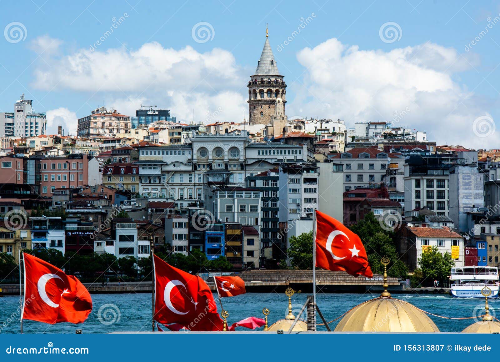Eminonu Harbor, Beyoglu District Historic Architecture and Sea Port ...