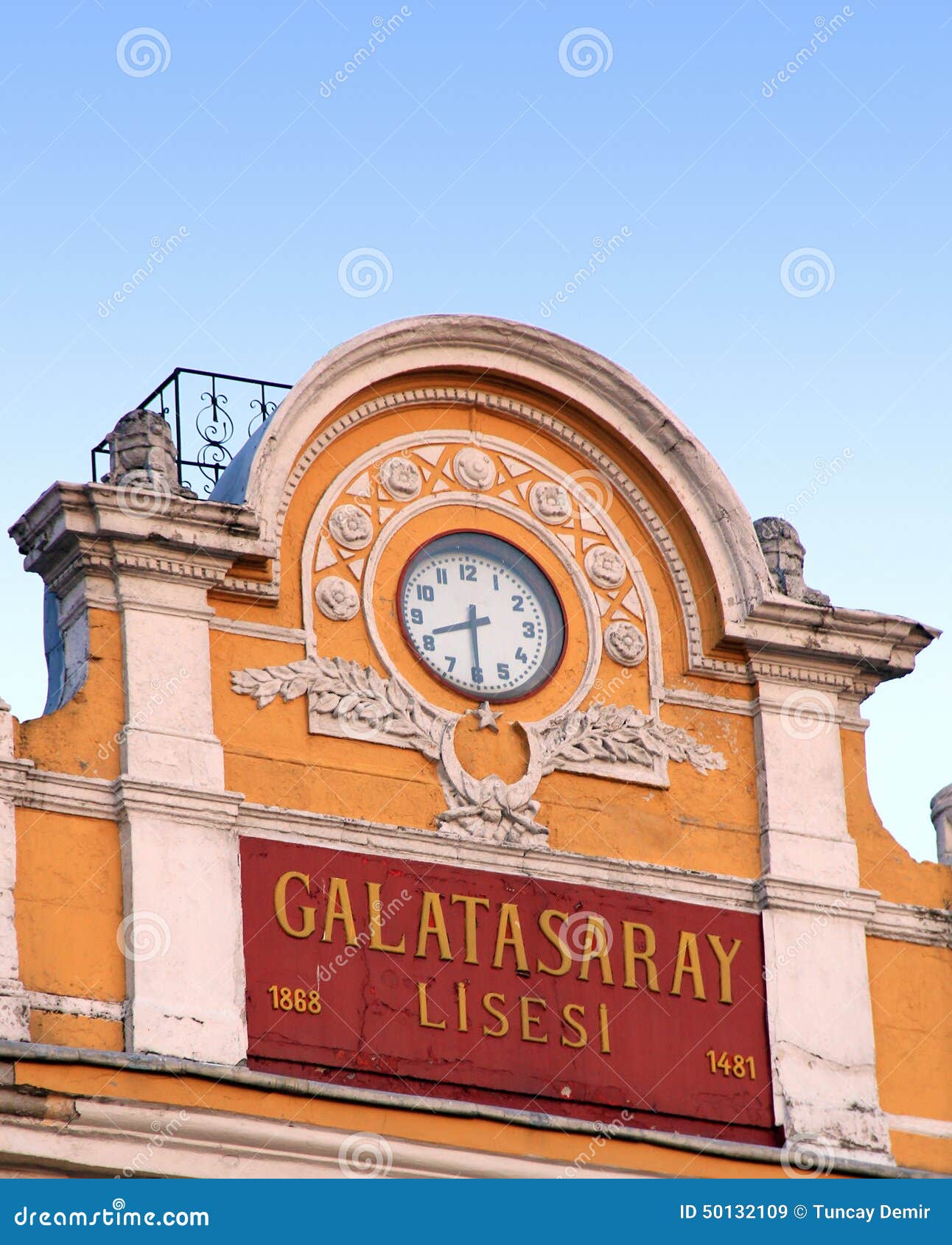Galatasaray High School Clock Tower Stock Image - Image of istanbul ...