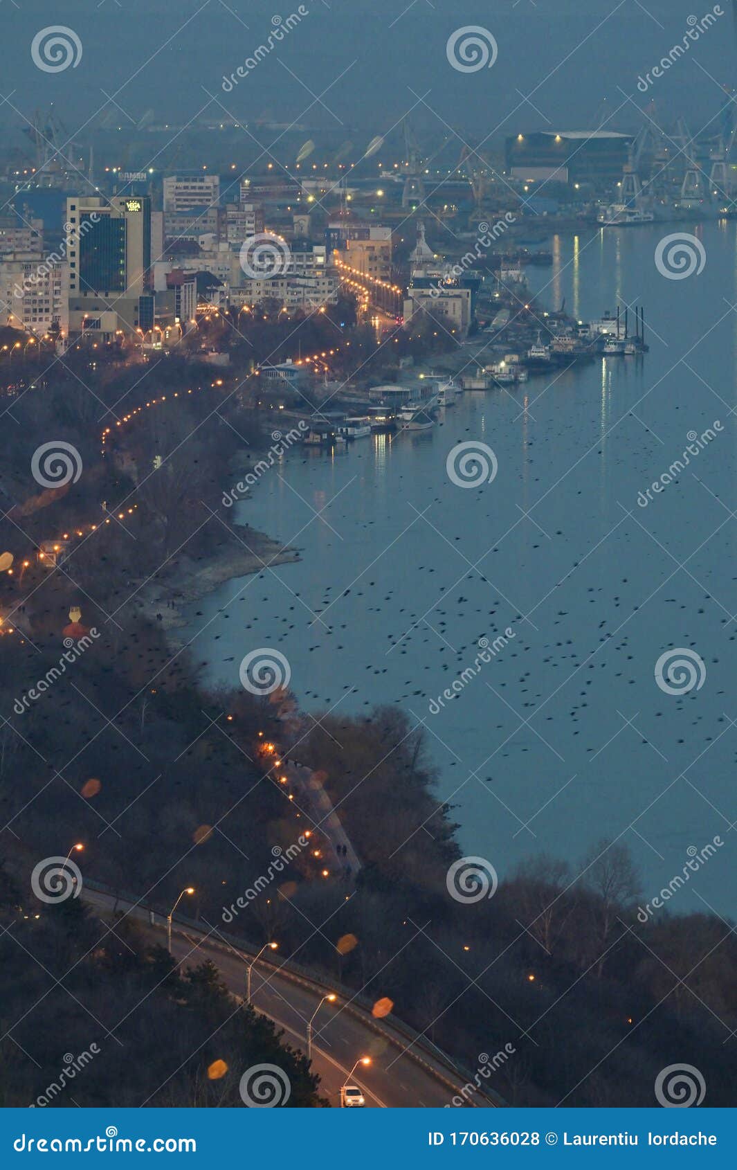 Galati, Romania - January 26, 2020 Galati City and Danube Stock Photo ...