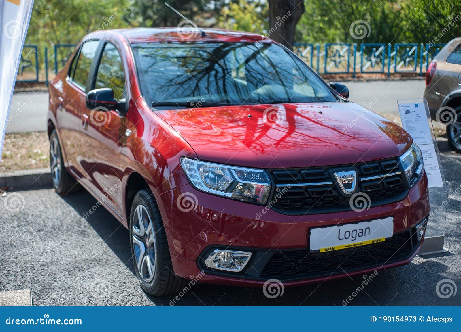 Galati, Romania - September 15, 2019: Red Dacia Logan 2 Facelift Front ...
