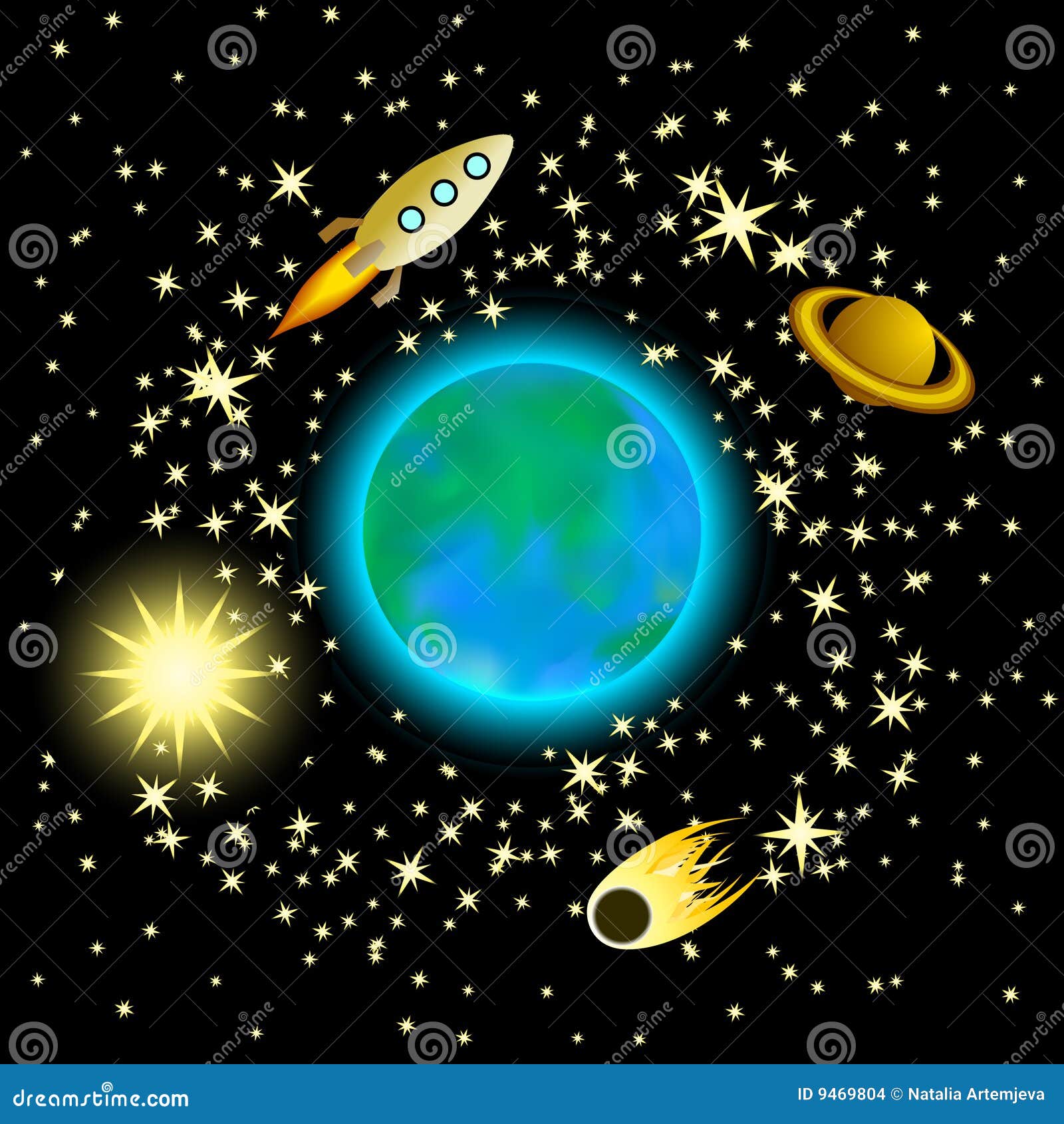 Galaxia ilustración del vector. Ilustración de global - 9469804