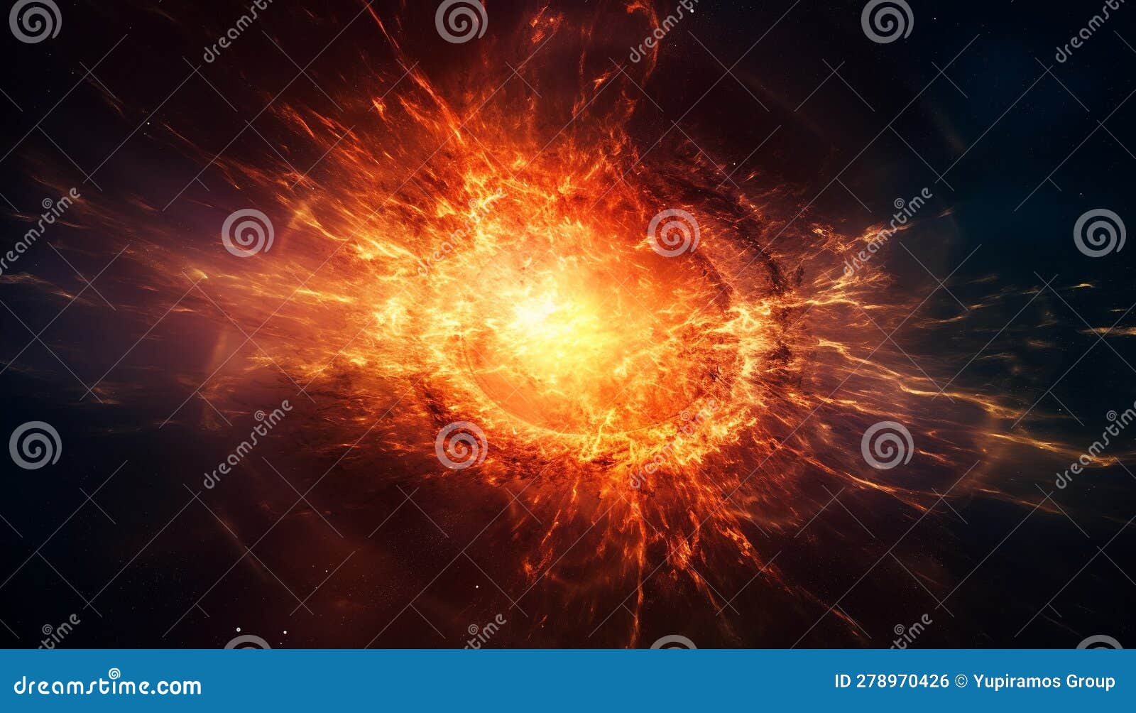 Galaxy Ablaze, a Fiery Inferno of Exploding Stars and Nebula Generated ...