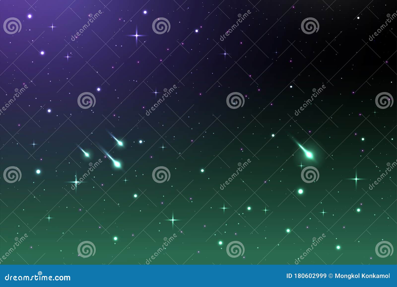 Galaxy Background with Falling Star, Vector Space Galaxy Illustration ...