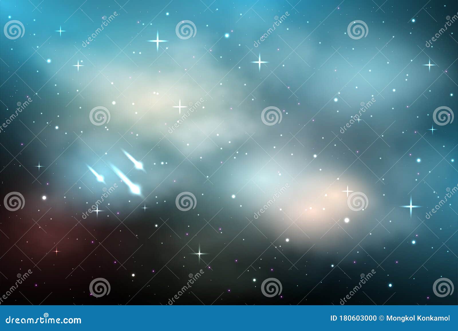 Galaxy Background with Falling Star, Vector Space Galaxy Illustration ...