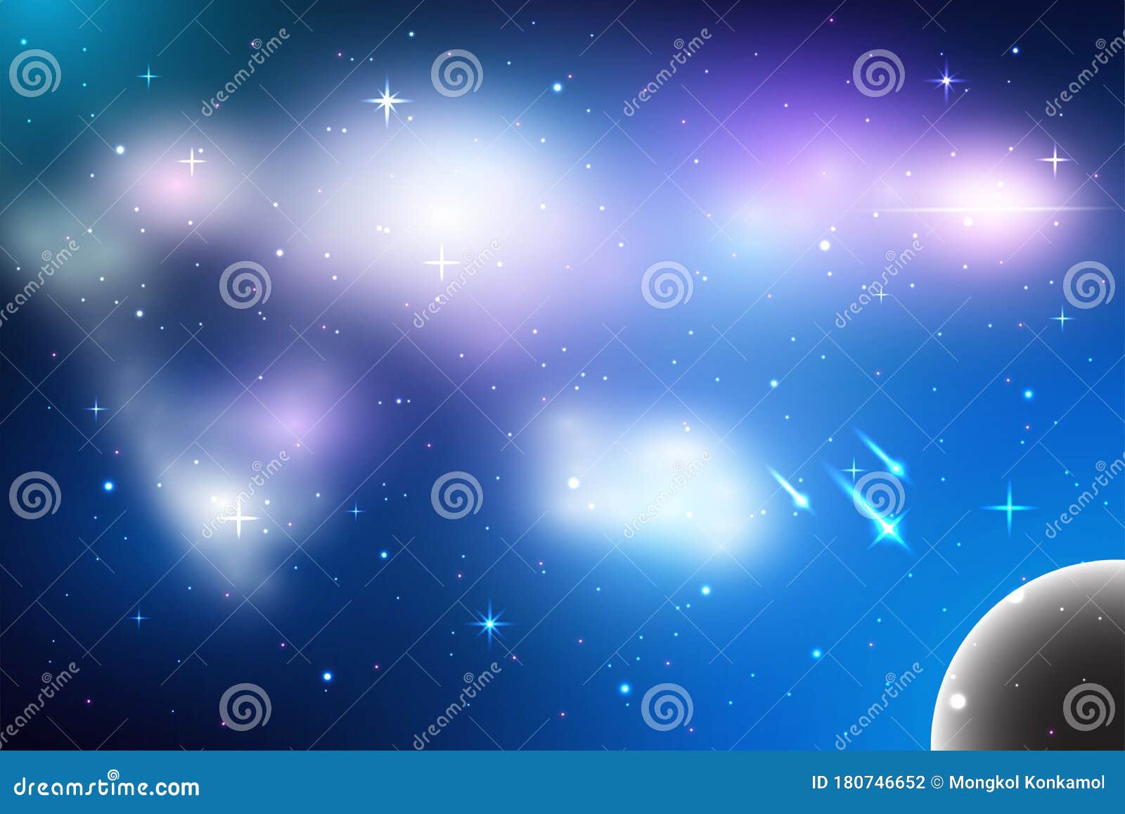 Galaxy Background with Falling Star, Vector Space Galaxy Illustration ...