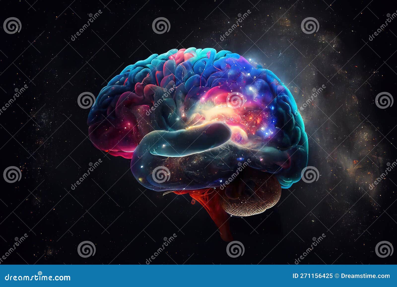 Galaxy Brain Witch Creative Ideas. Generative AI Illustration Stock ...