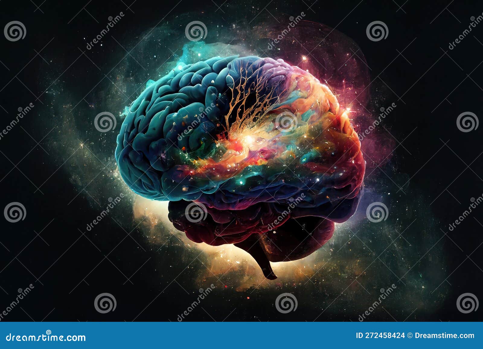 Galaxy Brain Witch Creative Ideas. Generative AI Illustration Stock ...