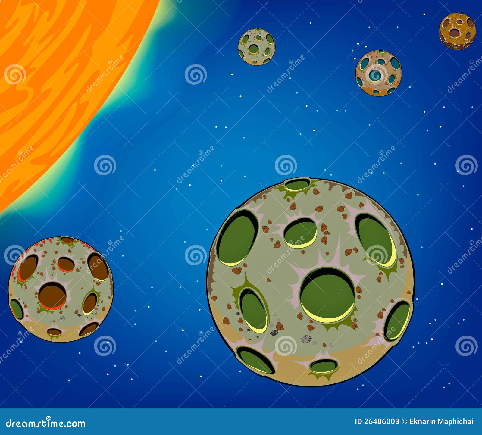Galaxy cartoon background stock illustration. Illustration of solar ...