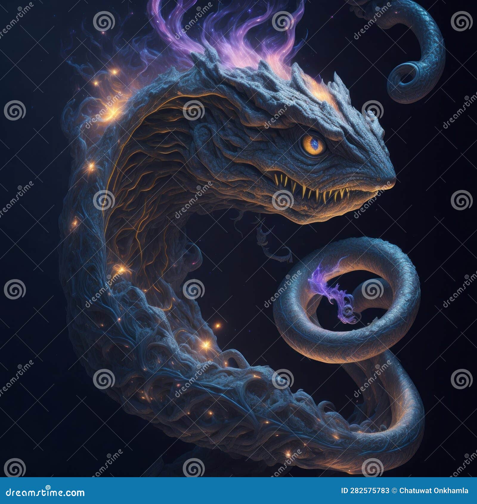 Galaxy and Constellations with Zodiac Snake Image for the Background or ...