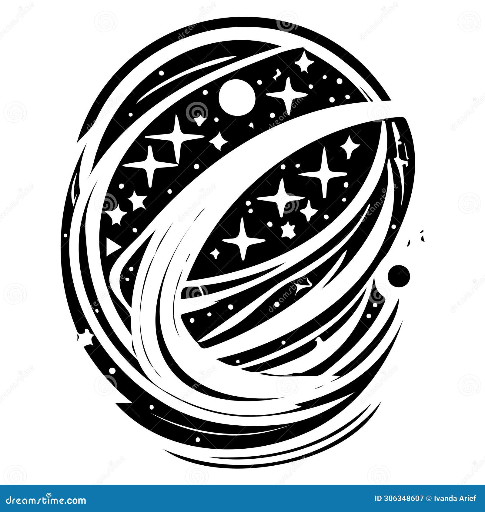 Galaxy Doodle Draw Black Space Element Illustration Sketch Draw Stock ...