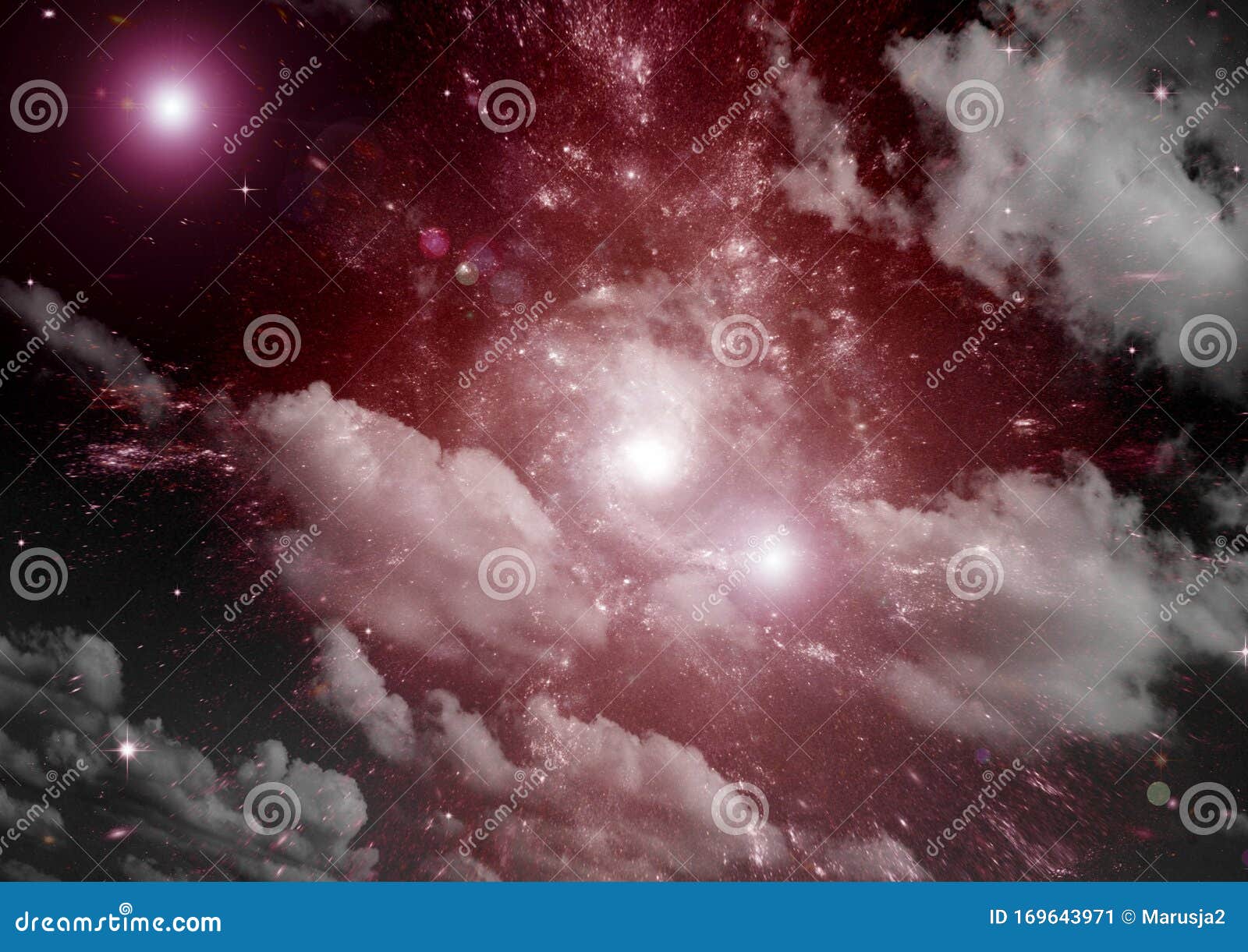 Galaxy in a Free Space. 3D Rendering Stock Illustration - Illustration ...