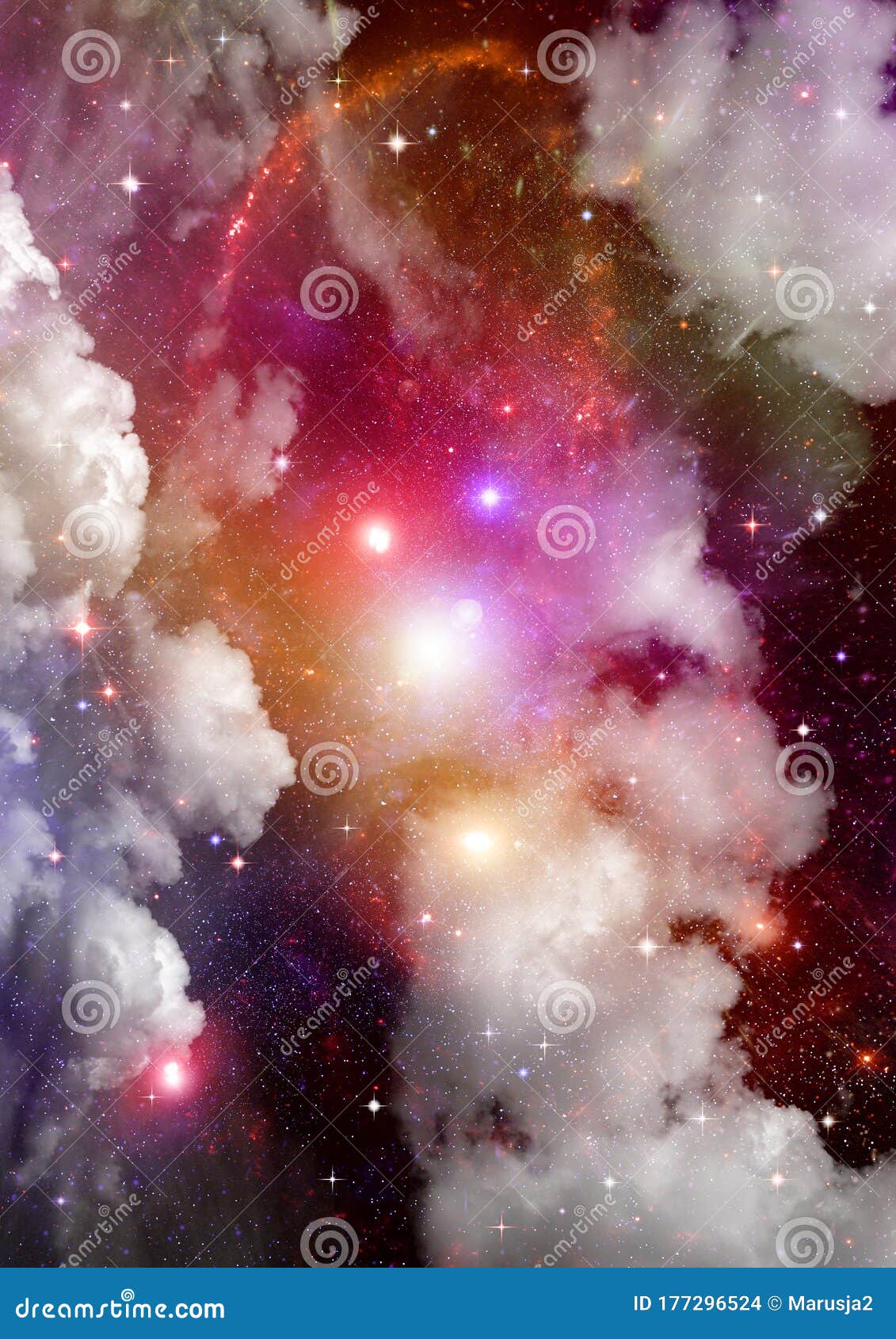 Galaxy in a Free Space. 3D Rendering Stock Illustration - Illustration ...