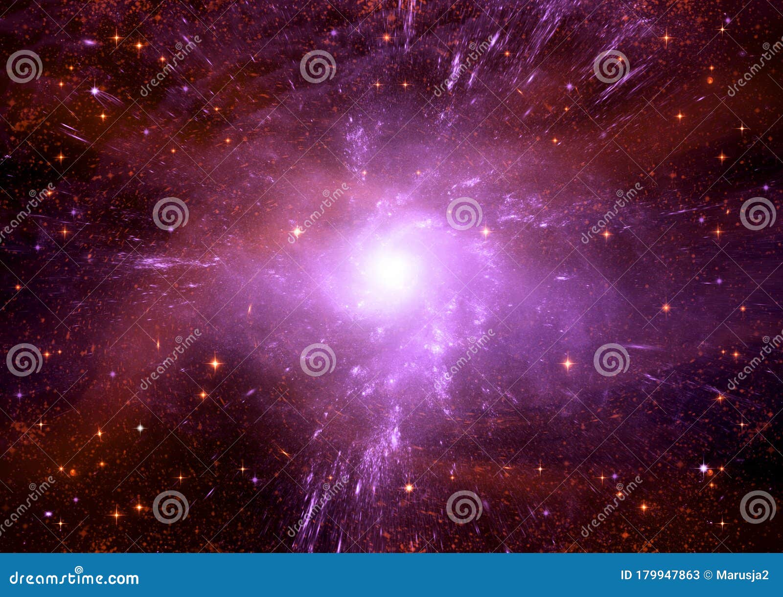 Galaxy in a Free Space. 3D Rendering Stock Illustration - Illustration ...