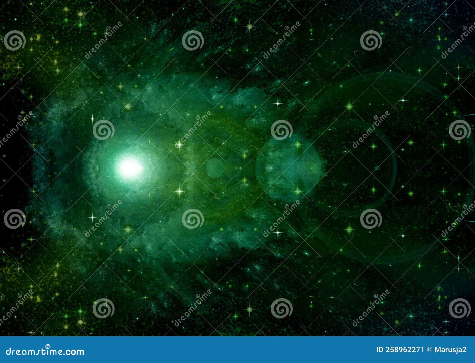 Galaxy in a Free Space. 3D Rendering Stock Illustration - Illustration ...