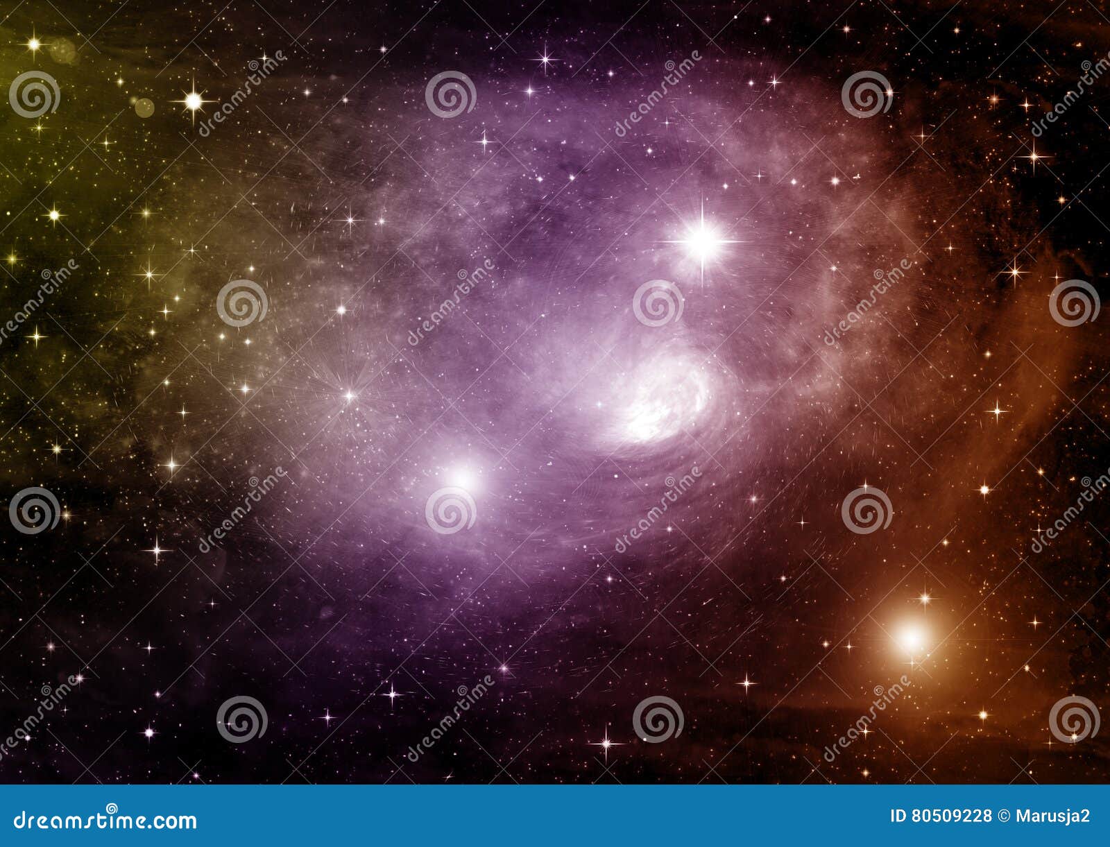 Galaxy in a free space stock illustration. Illustration of celestial ...