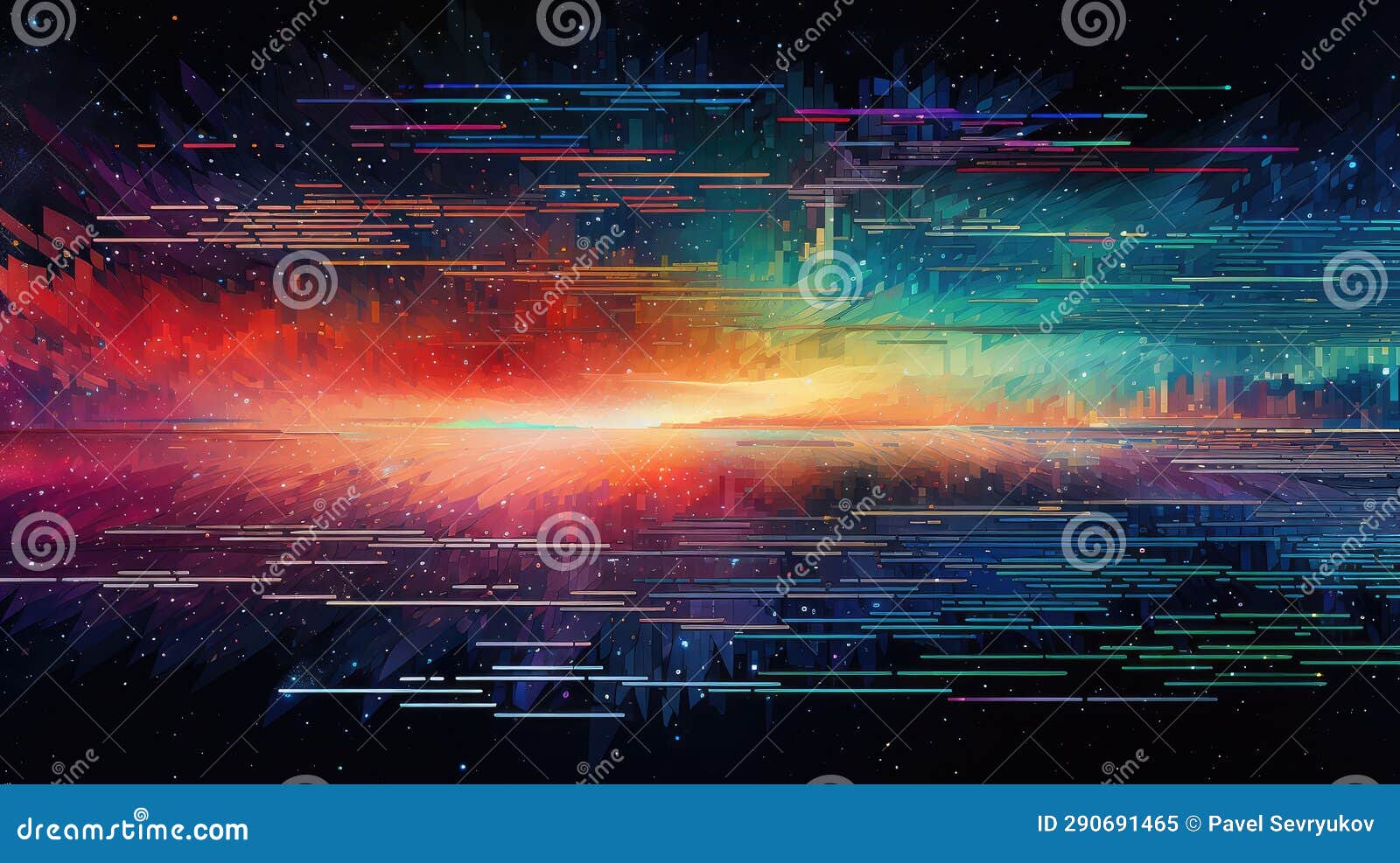 Galaxy Glitch Pixelated Universe Stock Illustration - Illustration of ...