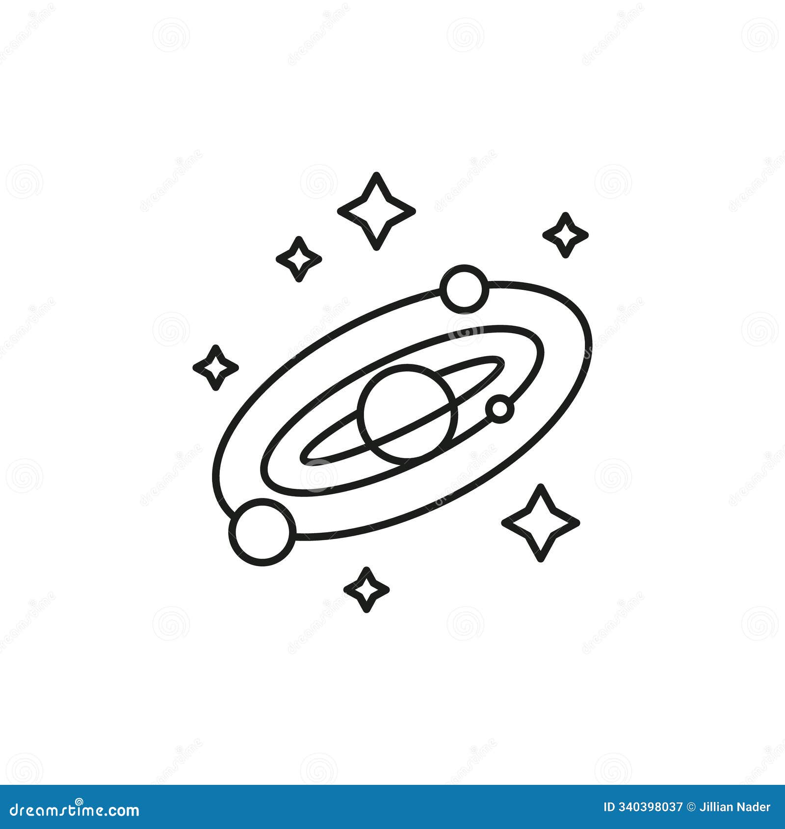 Galaxy Icon Black And White Vector Outline Sign | CartoonDealer.com ...