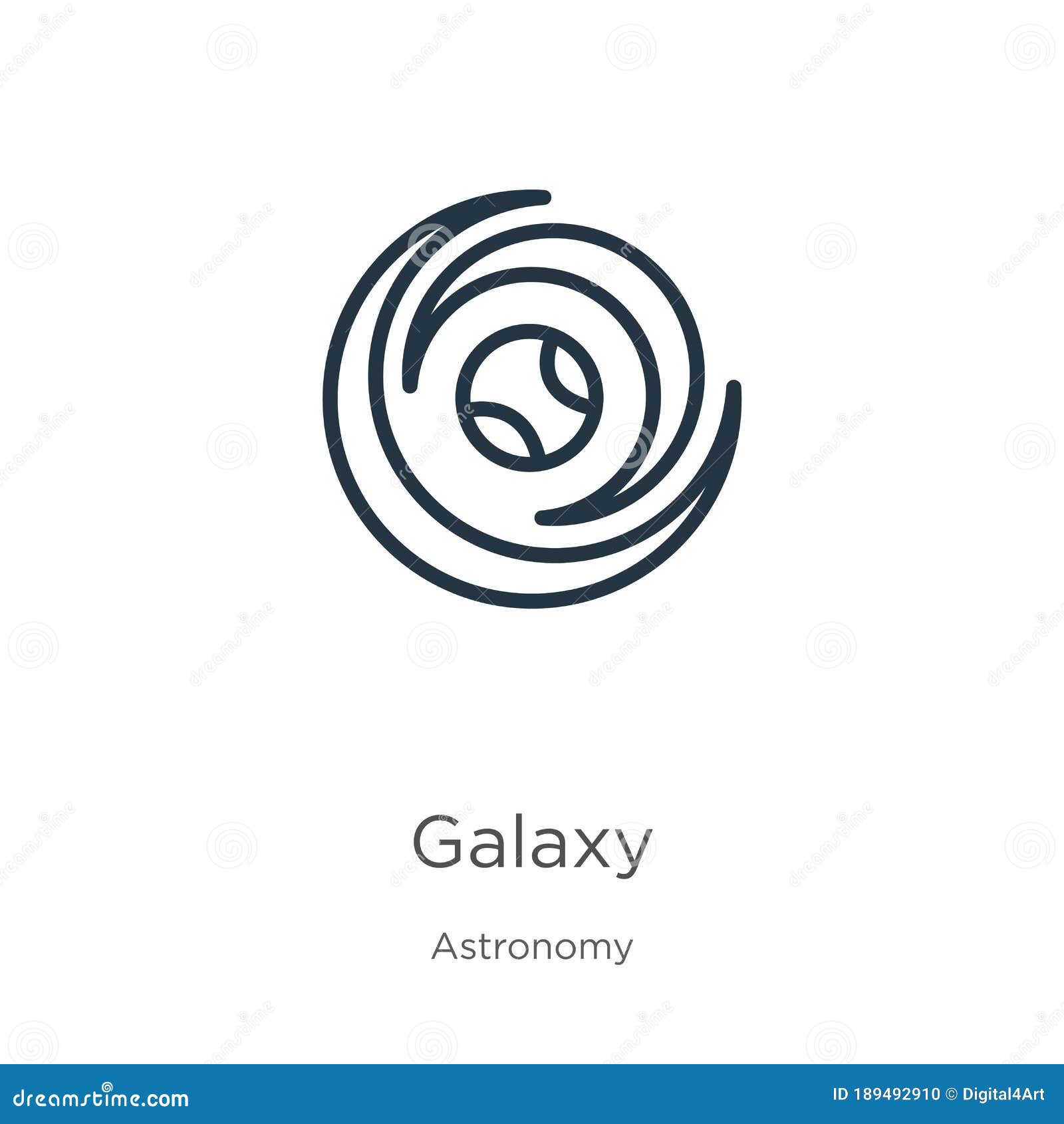 Galaxy Icon. Thin Linear Galaxy Outline Icon Isolated on White ...