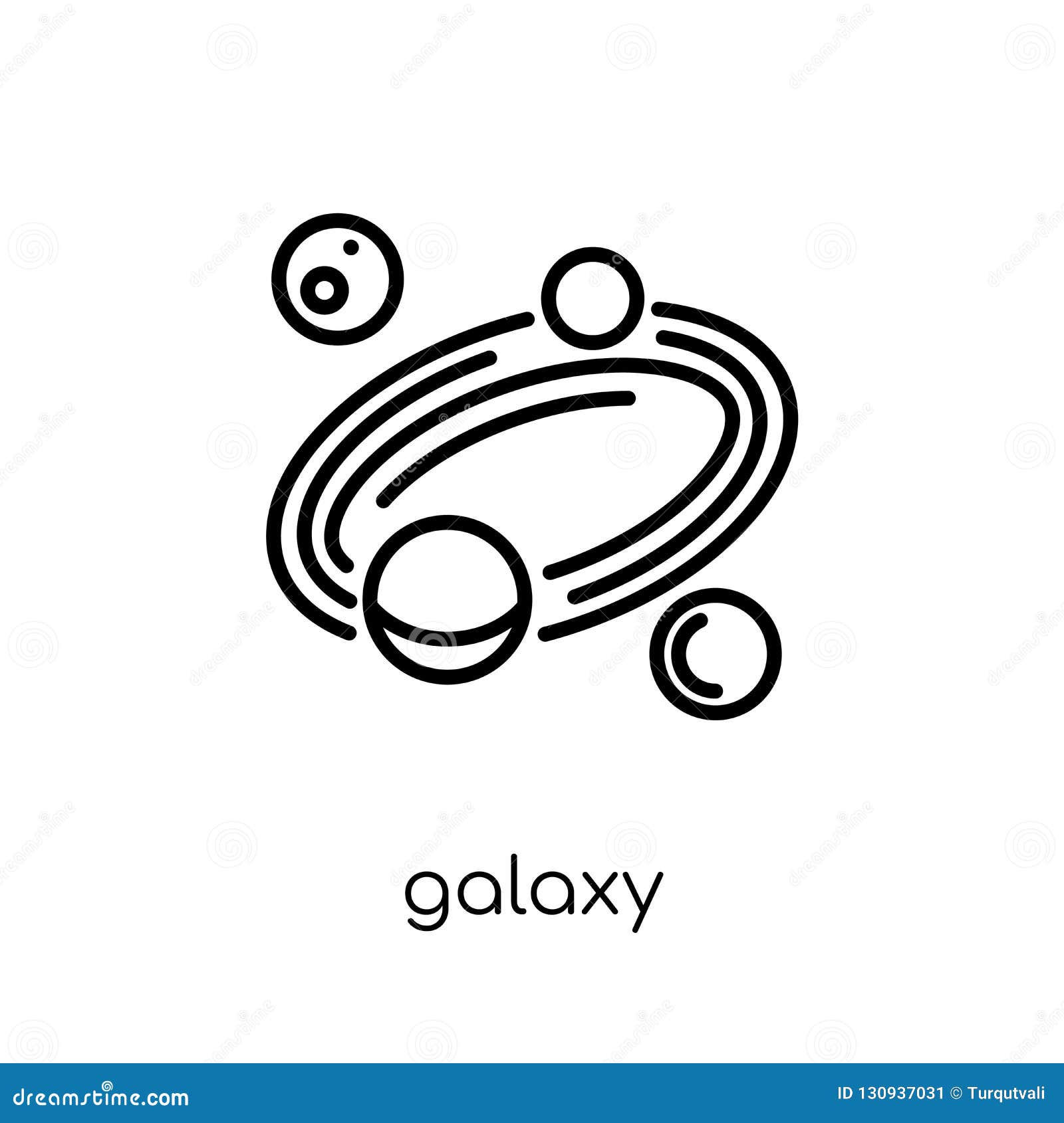 Galaxy Icon Of 3 Types Color, Black And White, Outline. Isolated Vector ...