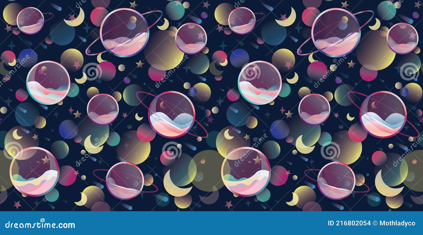 Galaxy, Intergalactic Seamless Repeat Pattern Background Stock Vector ...